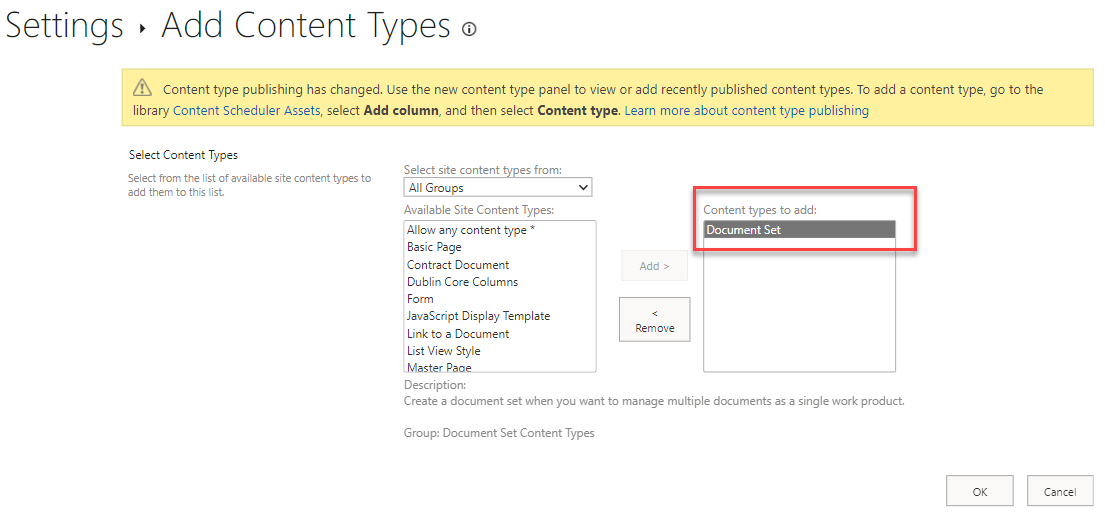 How to link document sets with Microsoft list items